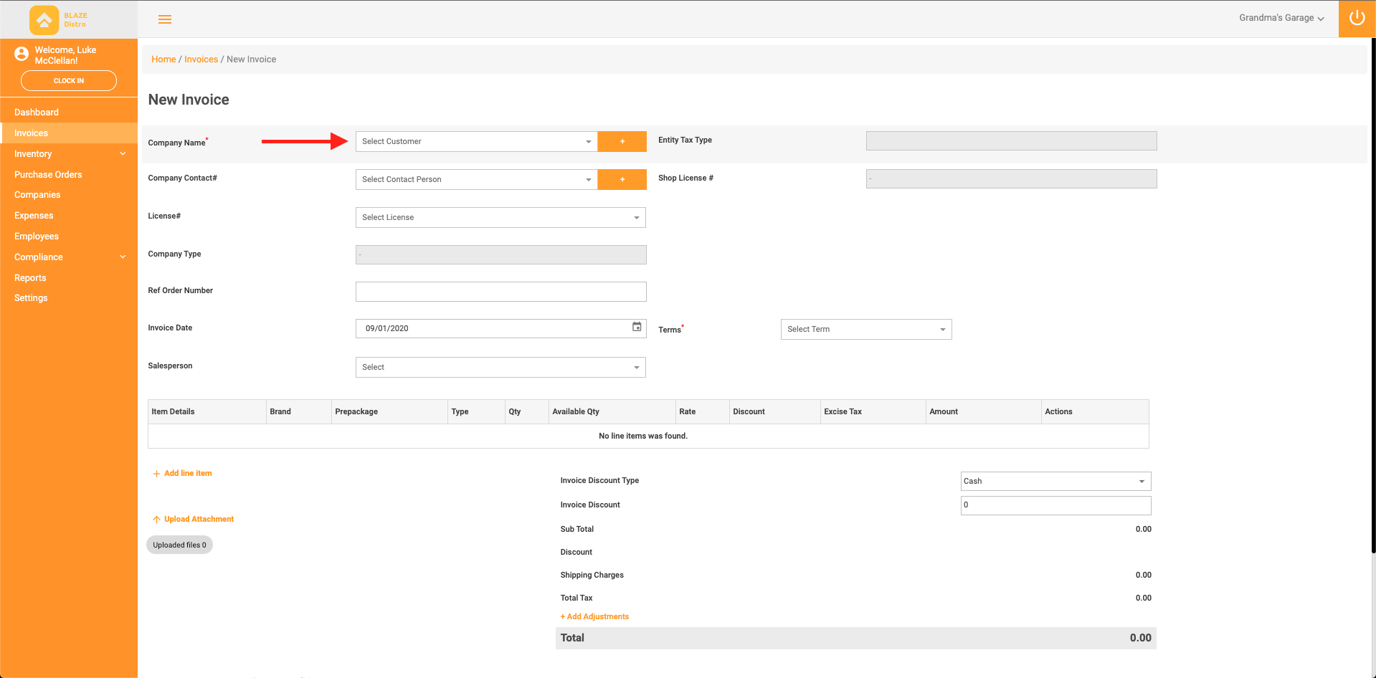 Distro | Creating an Invoice