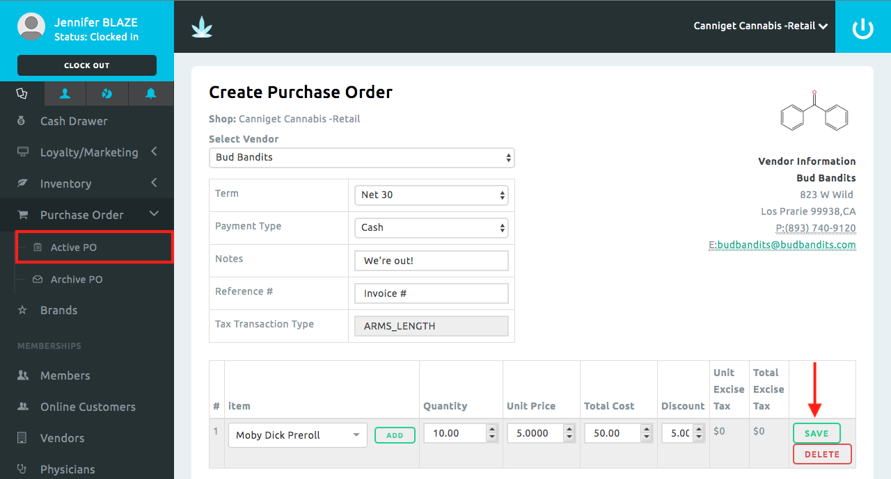 Retail | Creating a Purchase Order (PO)
