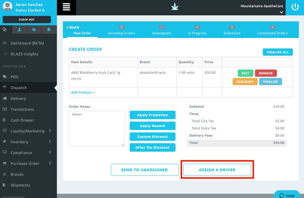 Retail | Assigning an Order