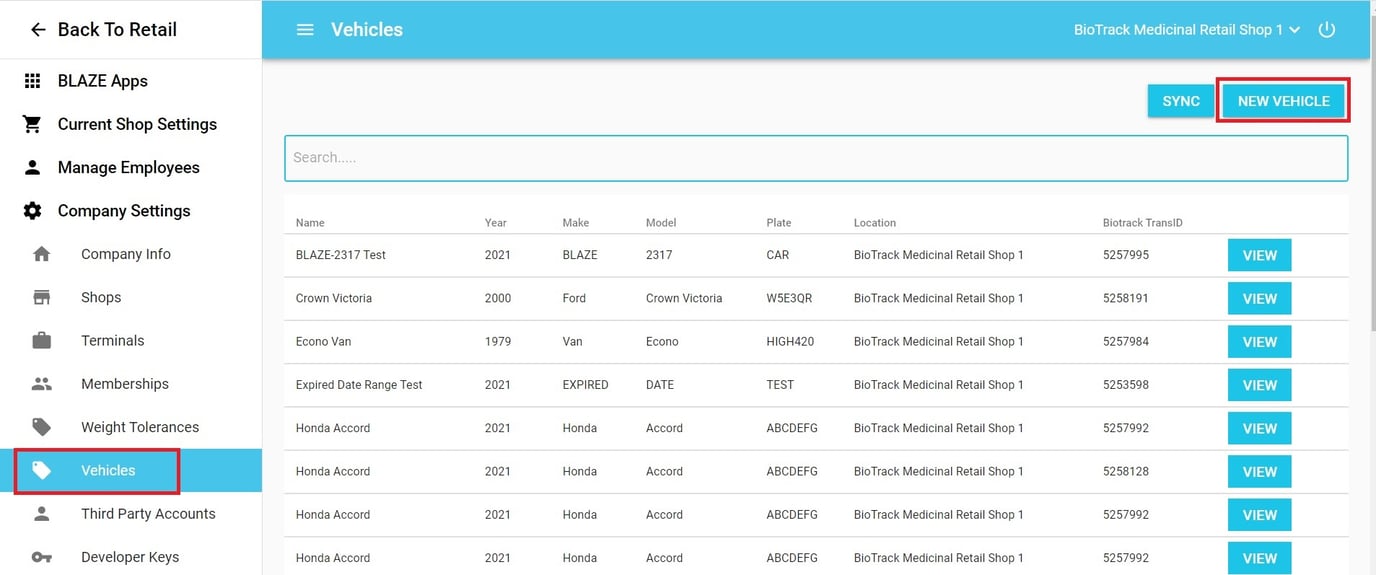 Retail | How to Add Vehicles for BioTrack