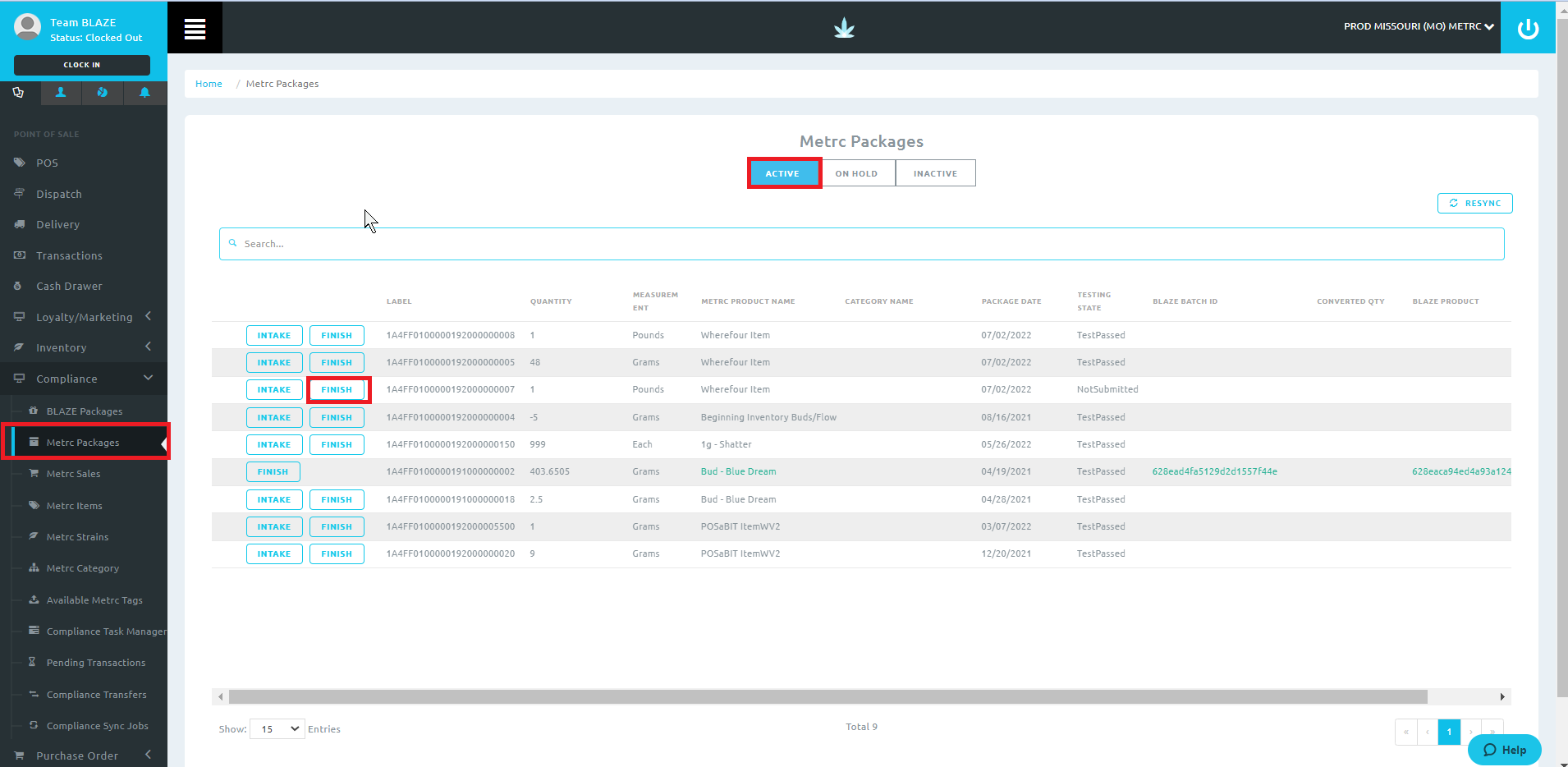 Retail | How to Finish / Unfinish a Metrc Package