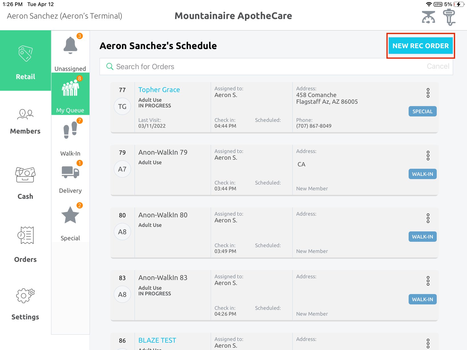 RETAIL POS App | Adding Anonymous Orders to the Queue