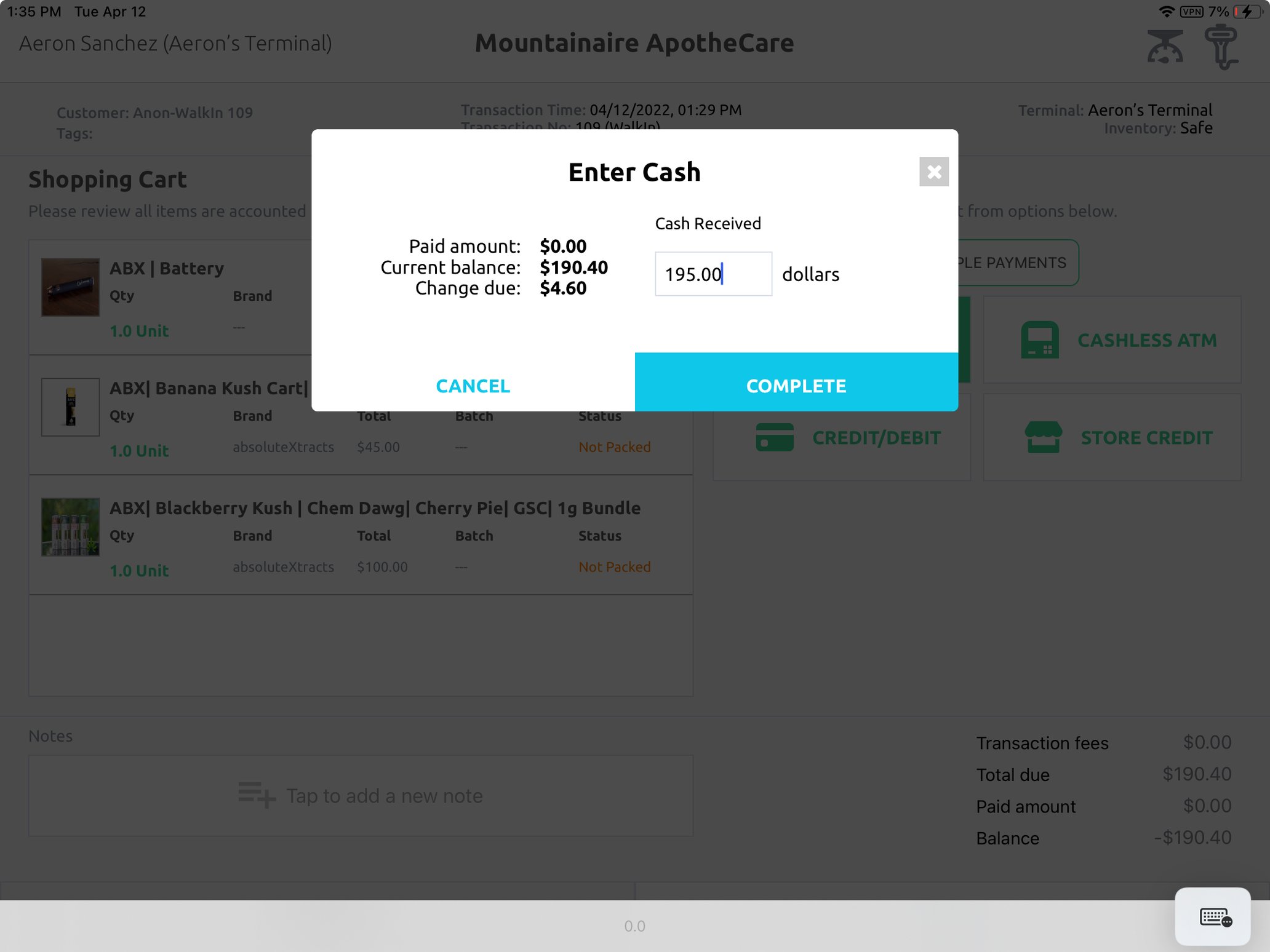 RETAIL POS App | Adding Anonymous Orders to the Queue