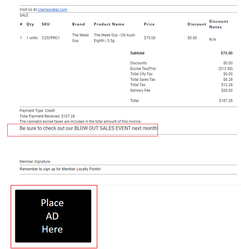 Retail | Manage Receipt Settings