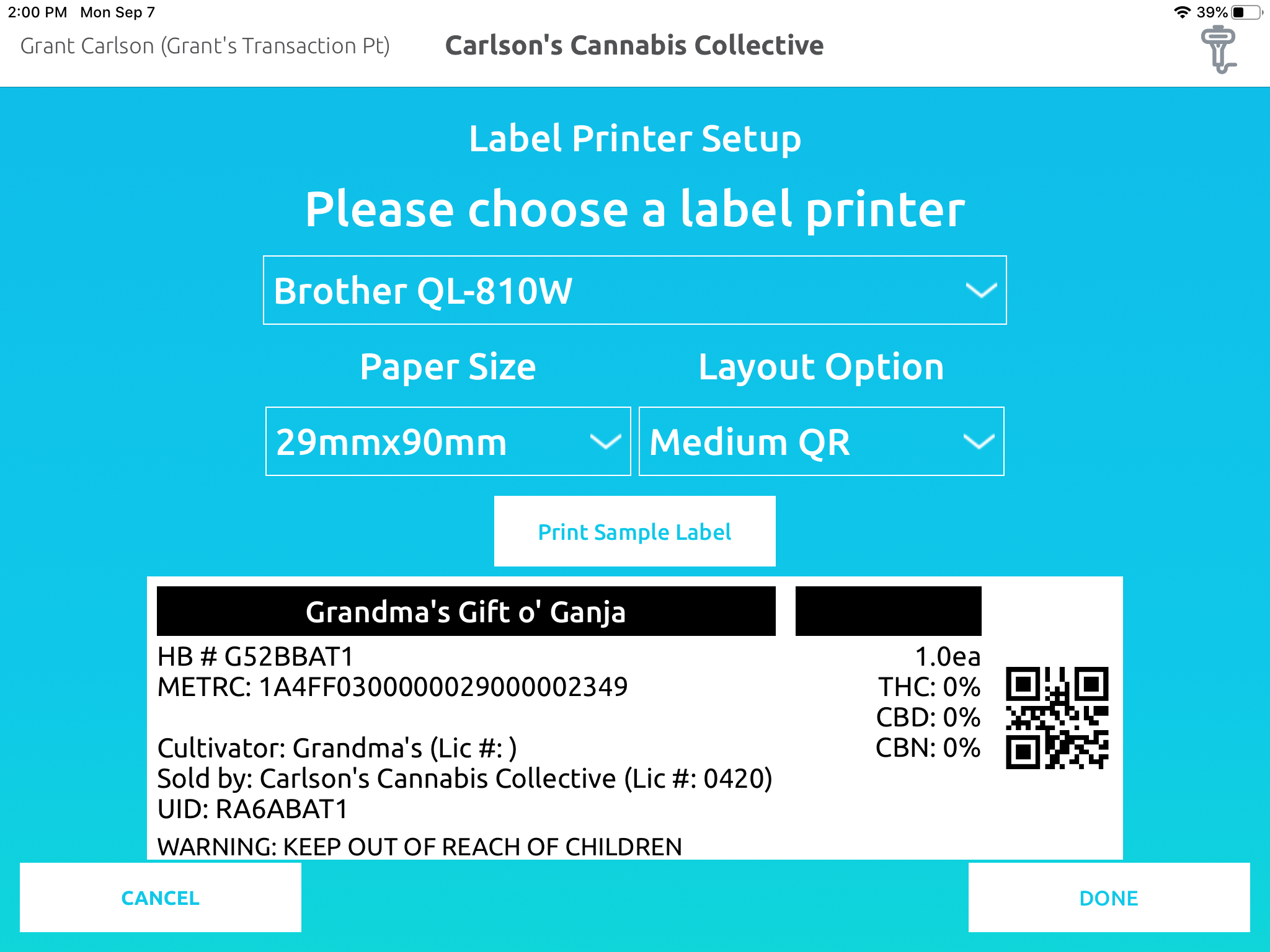 Retail POS App | Printing Labels using the Brother QL-810W