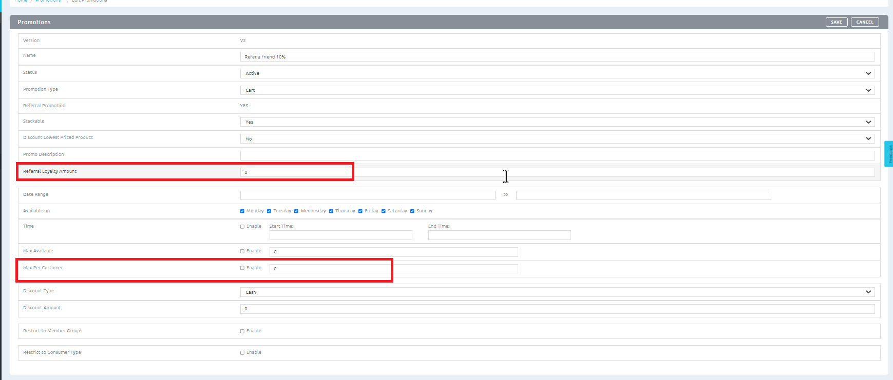 Retail | Referral Codes