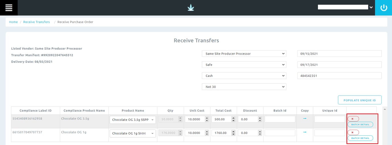 Retail | Receiving Inbound BioTrack Transfers