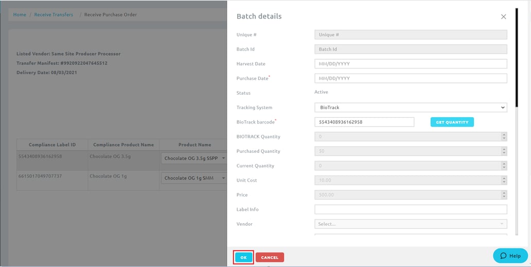 Retail | Receiving Inbound BioTrack Transfers
