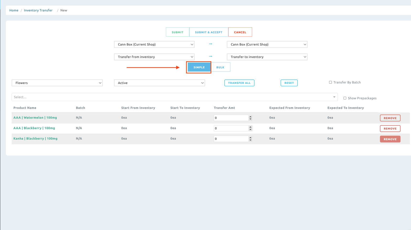 Retail | Inventory Transfers
