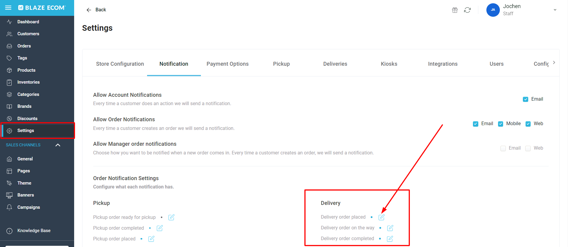 ECOM | Delivery Order Status Notifications