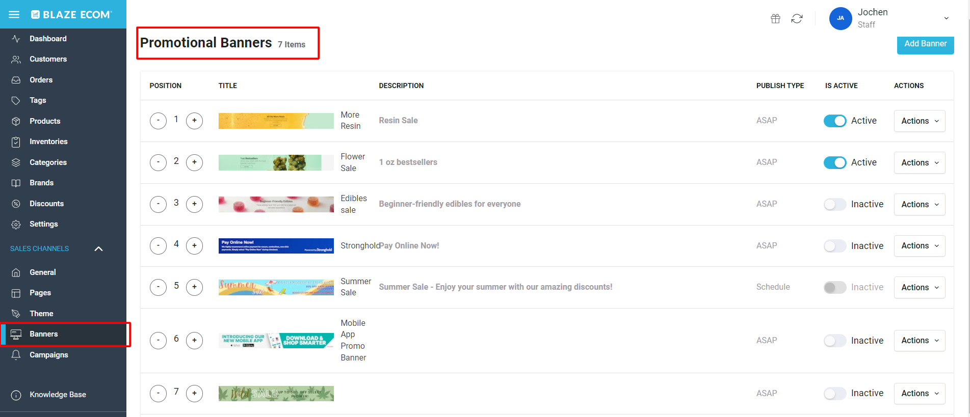 ECOM | Managing Promotional Banners on the ECOM Menu