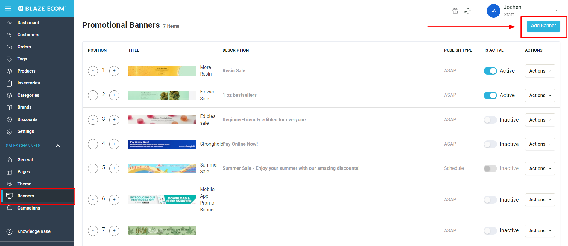 ECOM | Managing Promotional Banners on the ECOM Menu