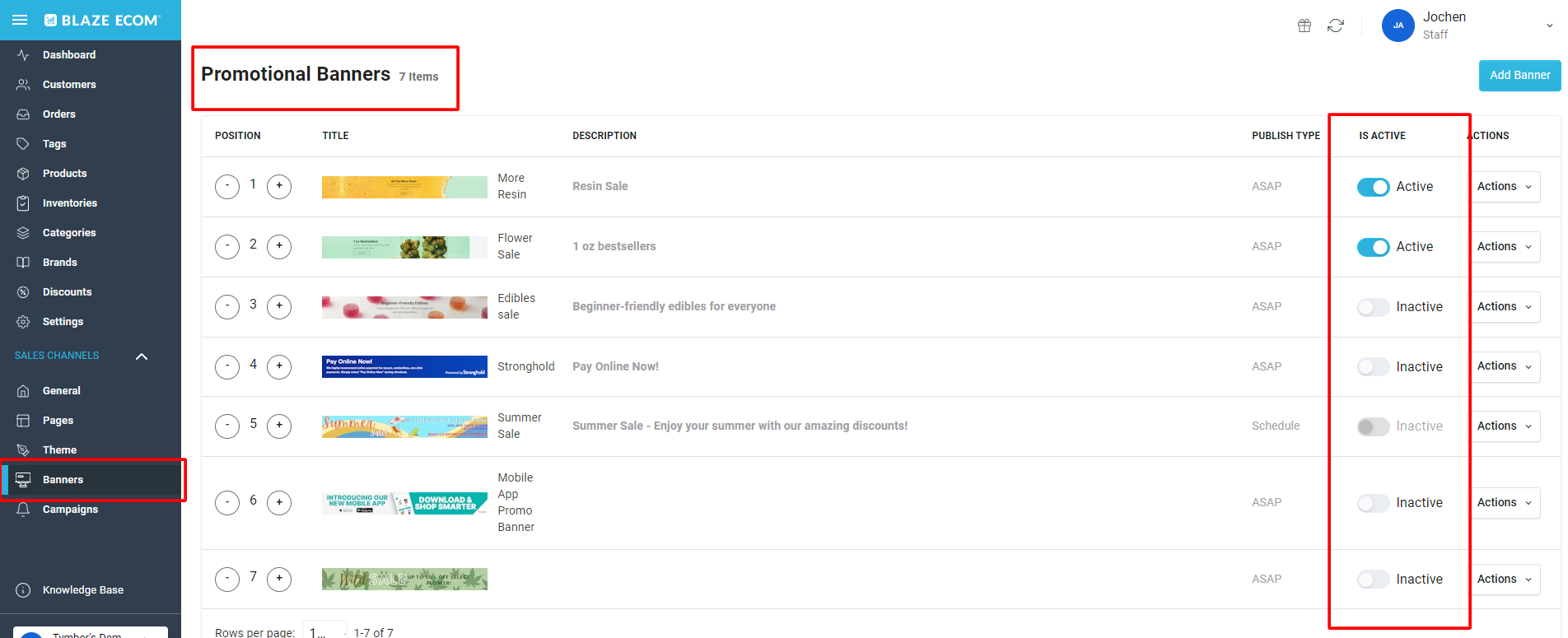ECOM | Managing Promotional Banners on the ECOM Menu