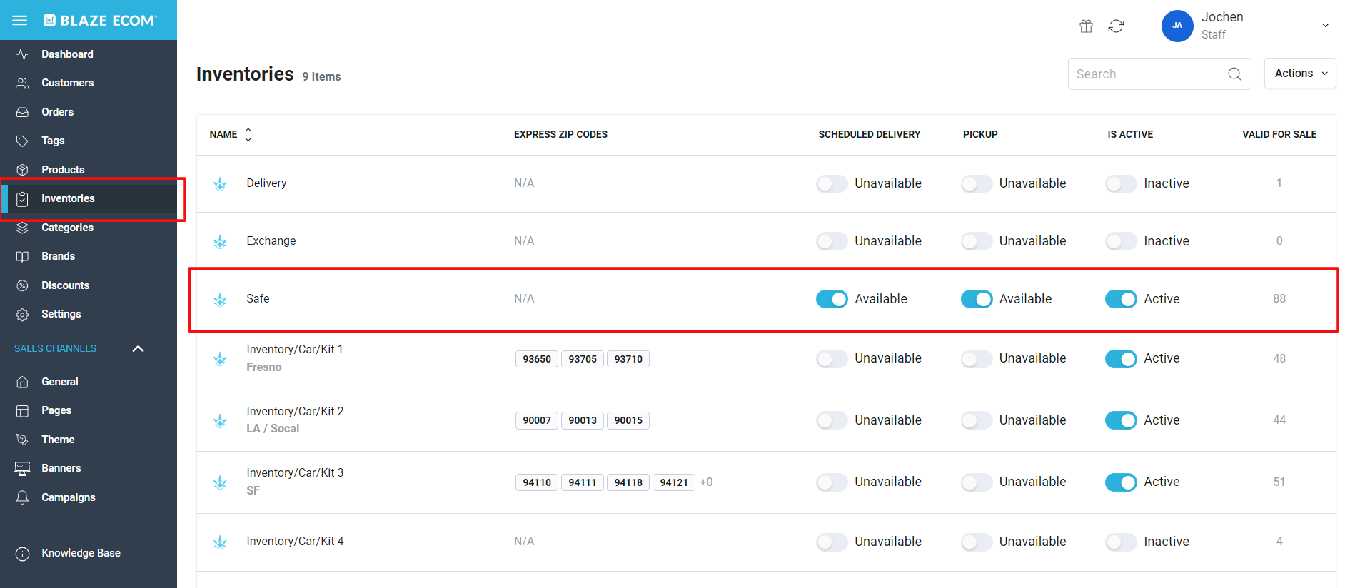 ECOM | Delivery Service Area Restrictions