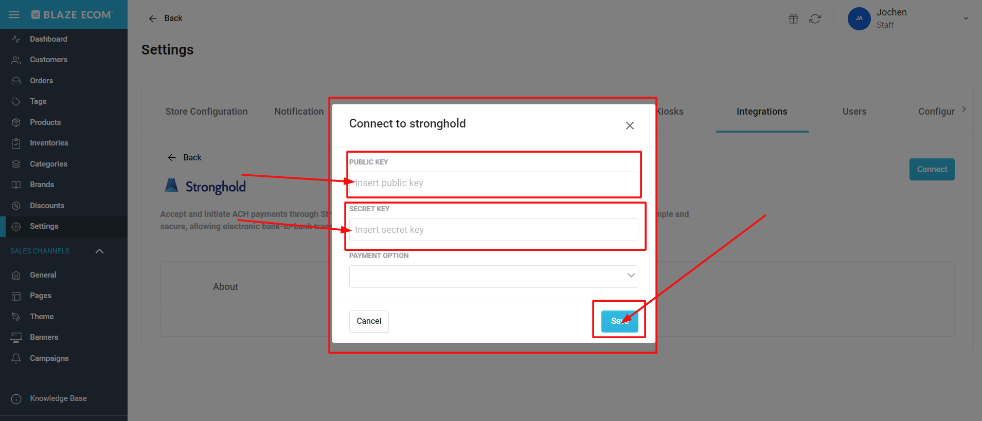 ECOM | Activating Stronghold Online Payment Option At Checkout