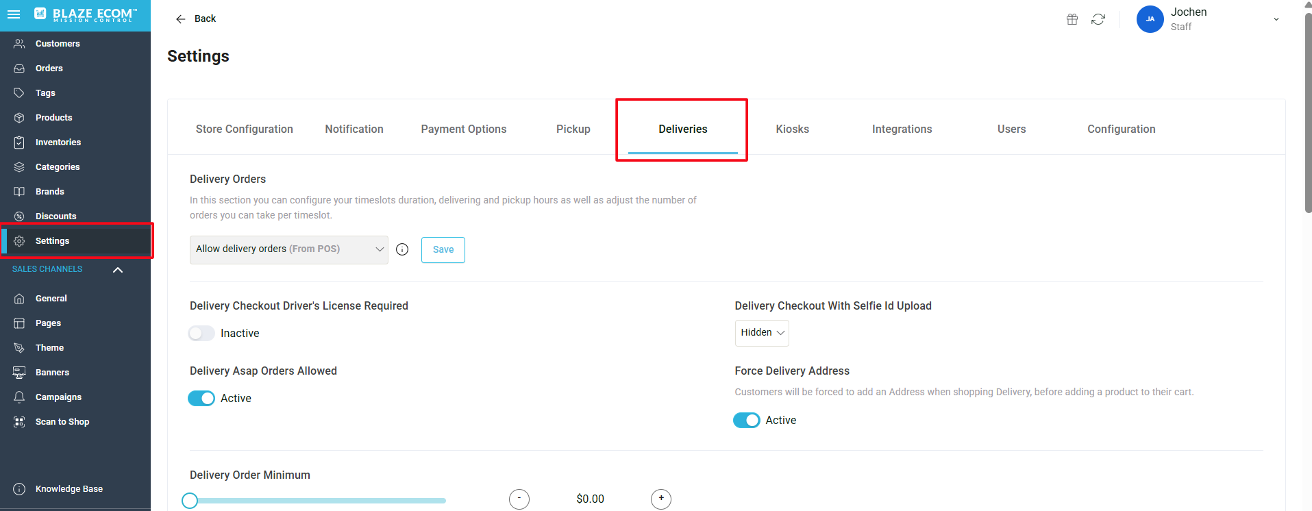 ECOM | Express delivery order schedule settings