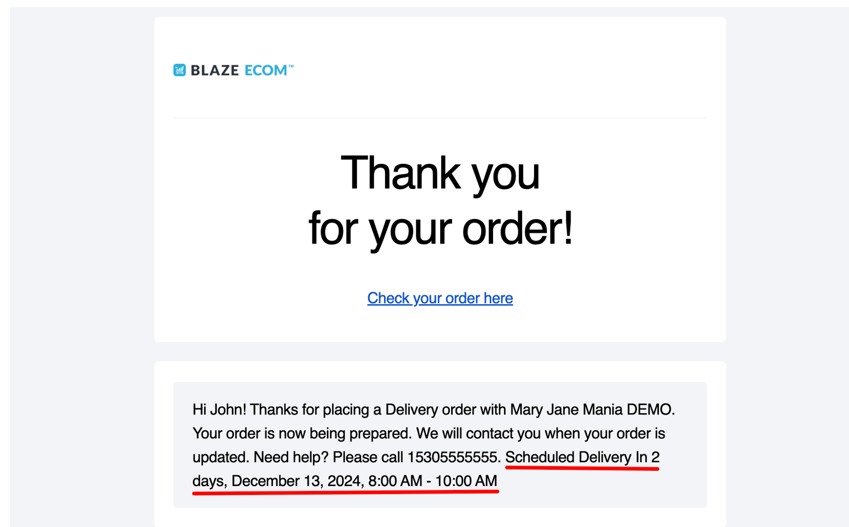 ECOM | Delivery Order Status Notifications