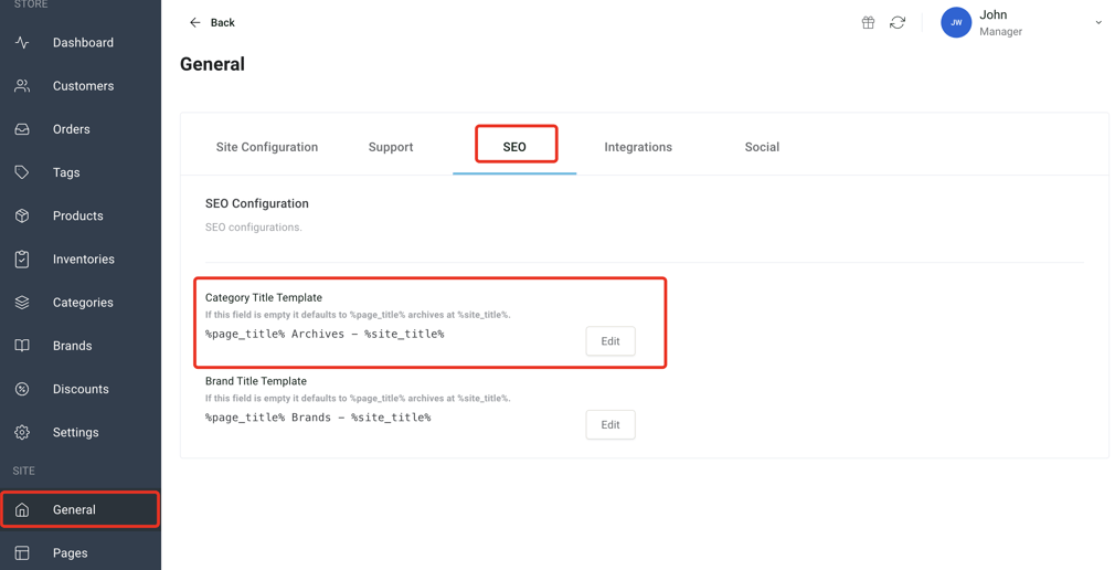 ECOM | ECOM Category Page Titles