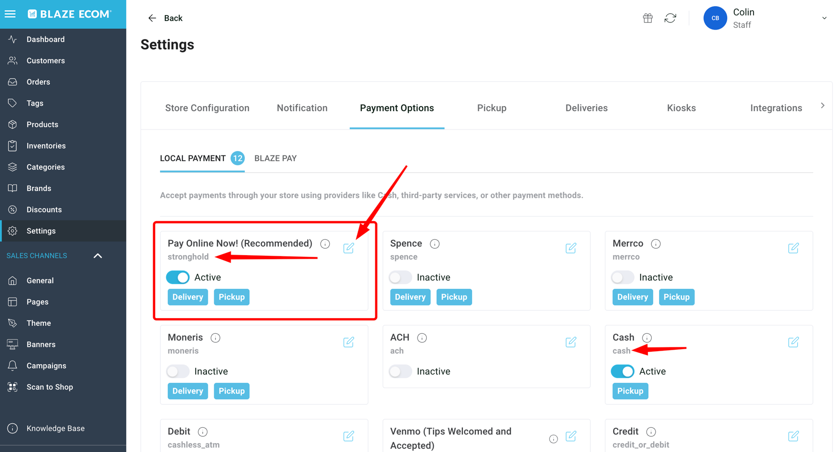 ECOM | Payment Options Configuration