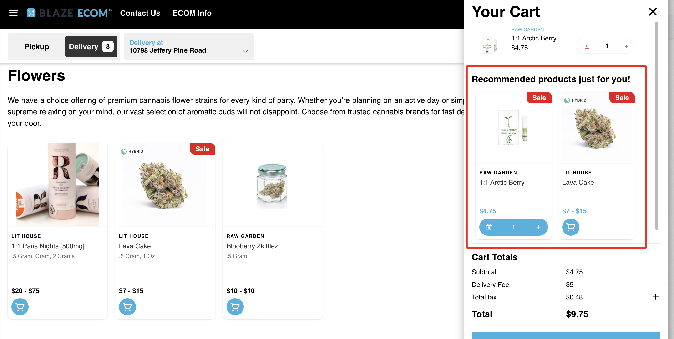 ECOM | Recommended Products in Shopping Cart