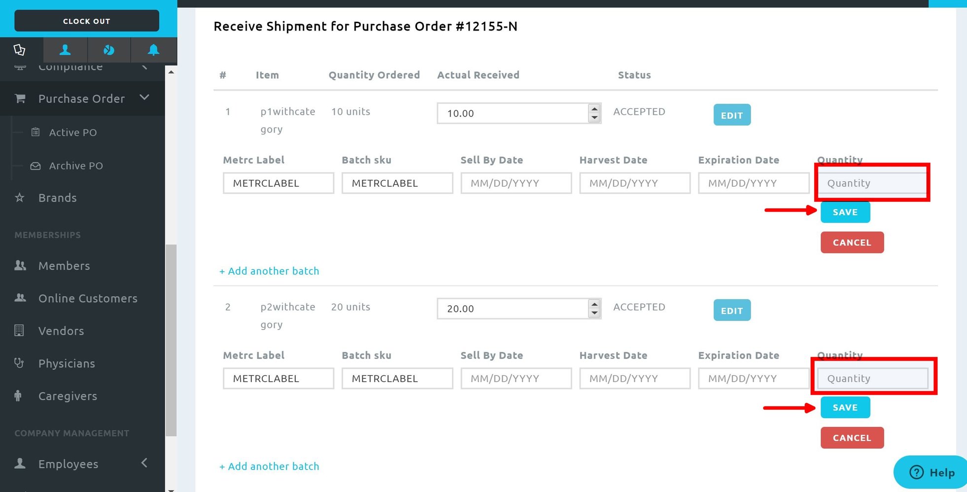 Retail | Adding a Metrc Label in a PO When Receiving Inventory with a ...