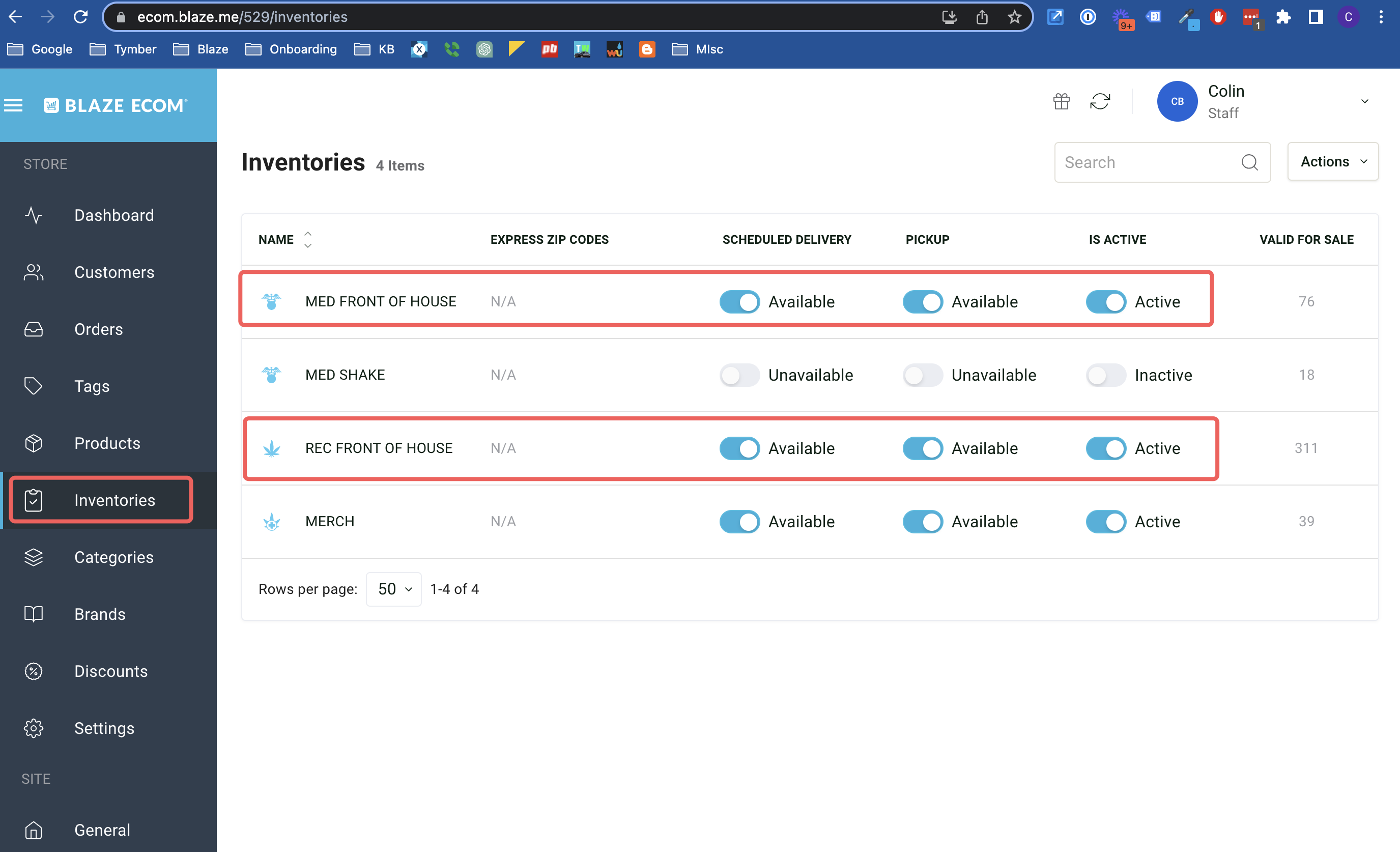 ECOM | Recreational/Medical Split Menu Feature (Treez POS)