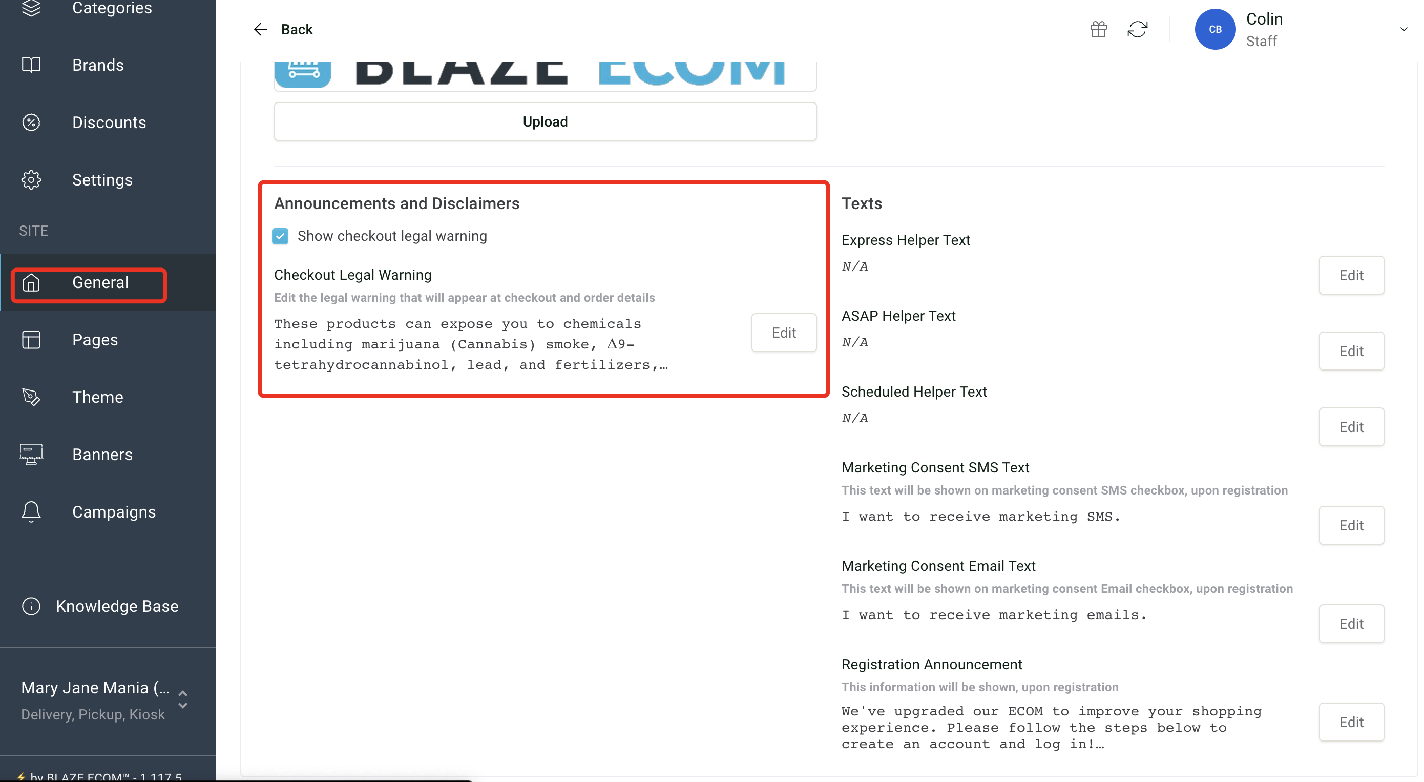 ECOM | Checkout Legal Warning