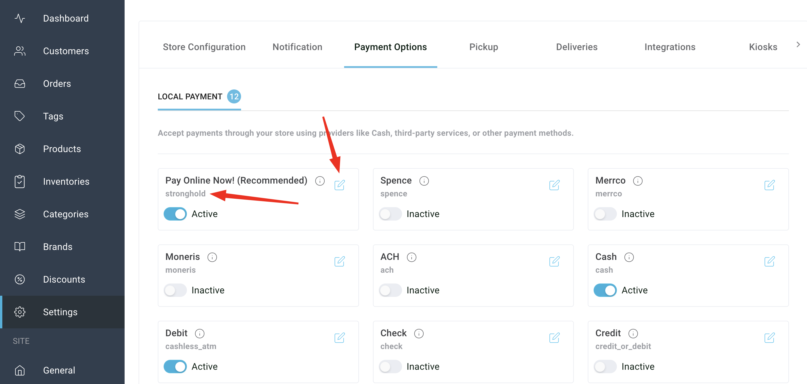 ECOM | Payment Options configuration