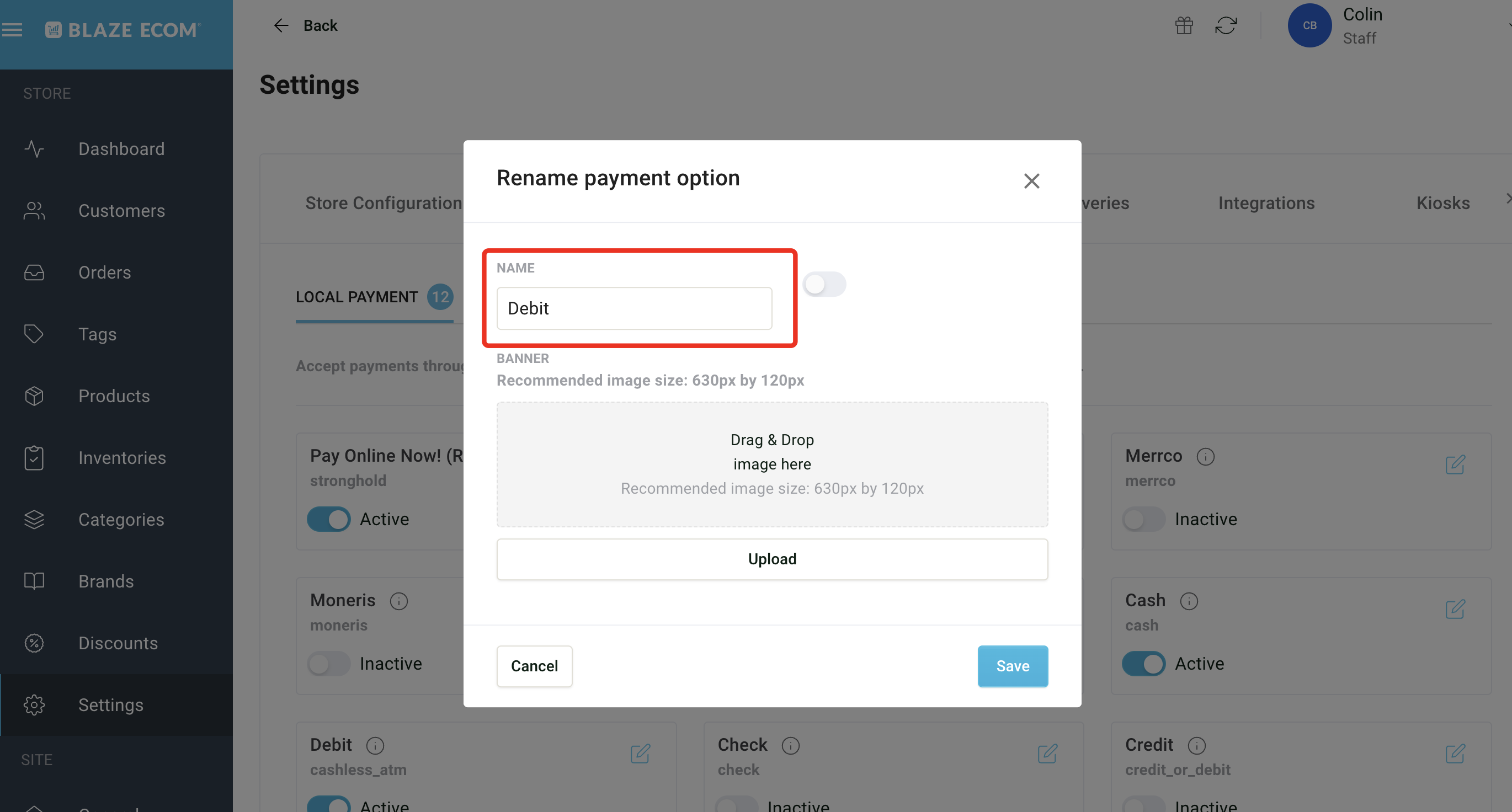 ECOM | Payment Options configuration